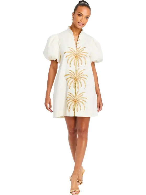 Mestiza New York Elliana Barong Mini Dress - Gold