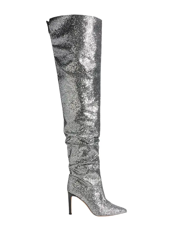 IRO PARIS Glittered Thigh High Boots - Silver