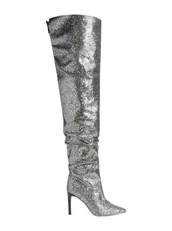 IRO PARIS Glittered Thigh High Boots - Silver
