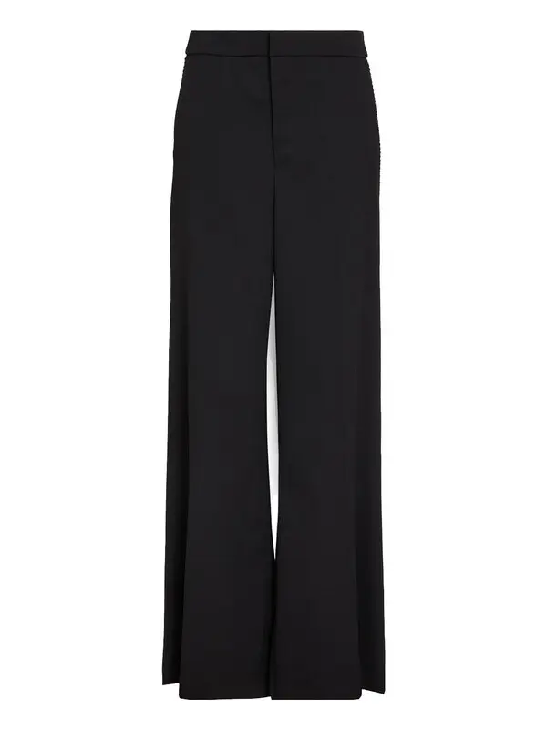 AREA Crystal-embellished Wide-leg Pants - Black