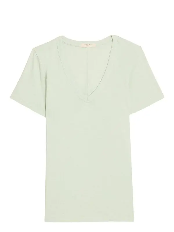 Rag & Bone Slub Pima Cotton-jersey T-shirt - Light Green