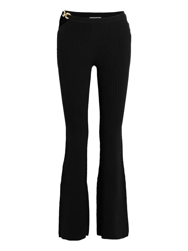 NICHOLAS Chain-trimmed Flared Pants - Black