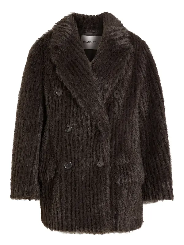 STAND STUDIO Zenni Double-breasted Coat - Dark Brown