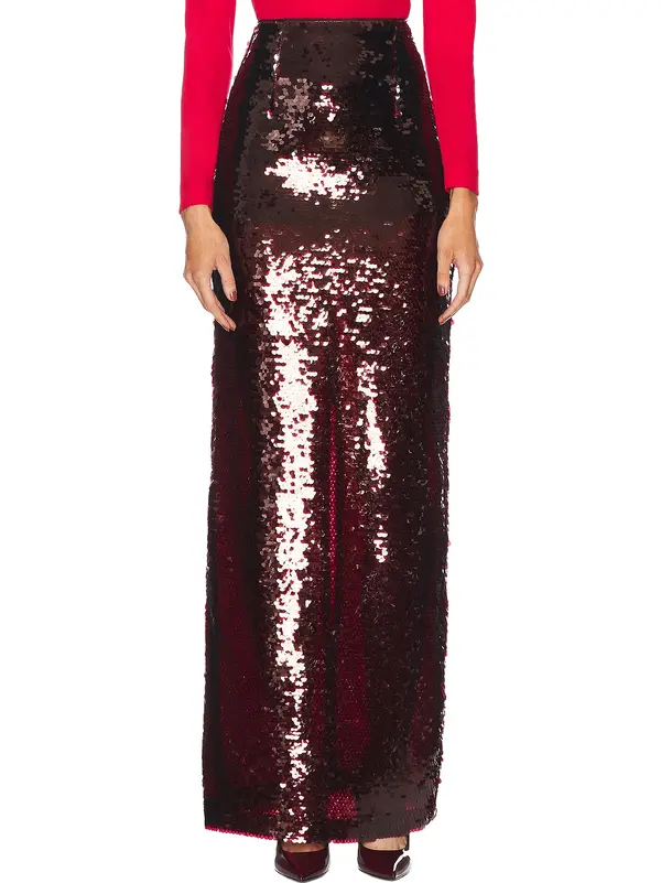 Ila Gigi Long Skirt - Burgundy Sequin