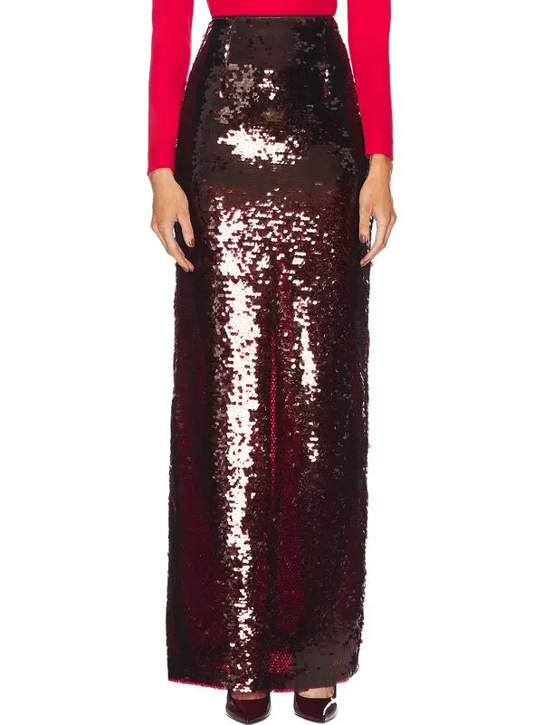 Ila Gigi Long Skirt - Burgundy Sequin