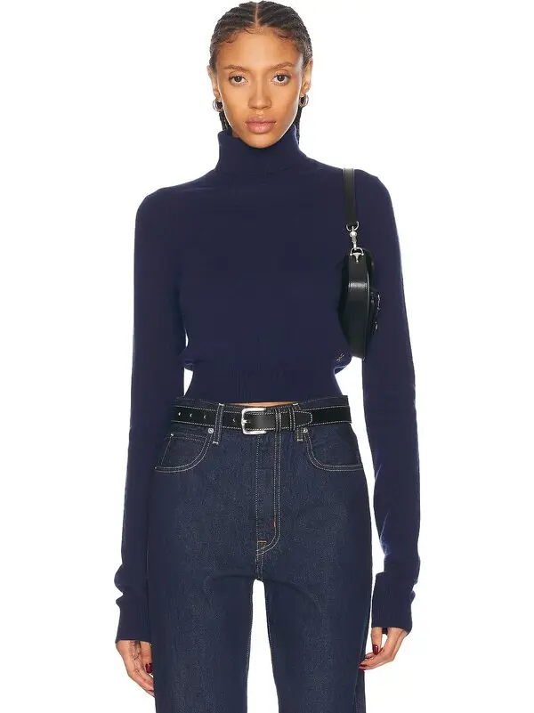 Eterne Etienne Cashmere Turtleneck Sweater - Navy