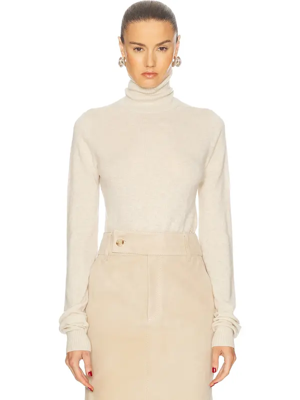 Eterne Etienne Cashmere Turtleneck Sweater - Oatmeal