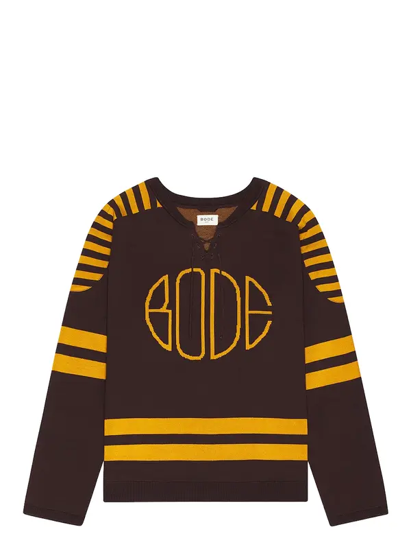 BODE Rink Sweater - Brown & Yellow