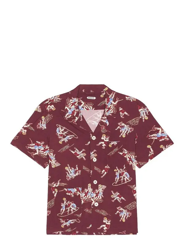 BODE Layup Short Sleeve Shirt In Purple - Multi