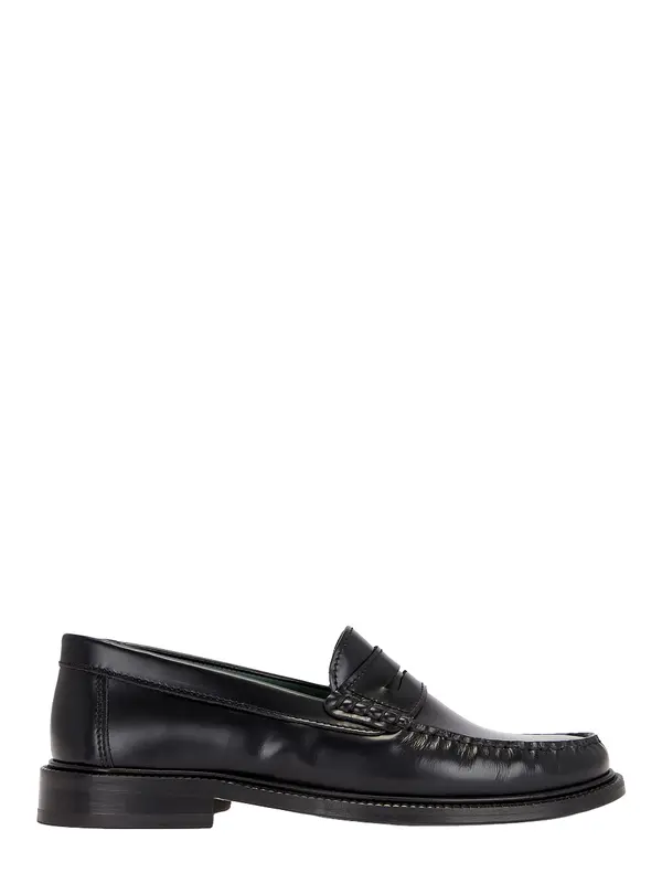 VINNY'S Yardee Mocassin Loafer - Black Polido Leather