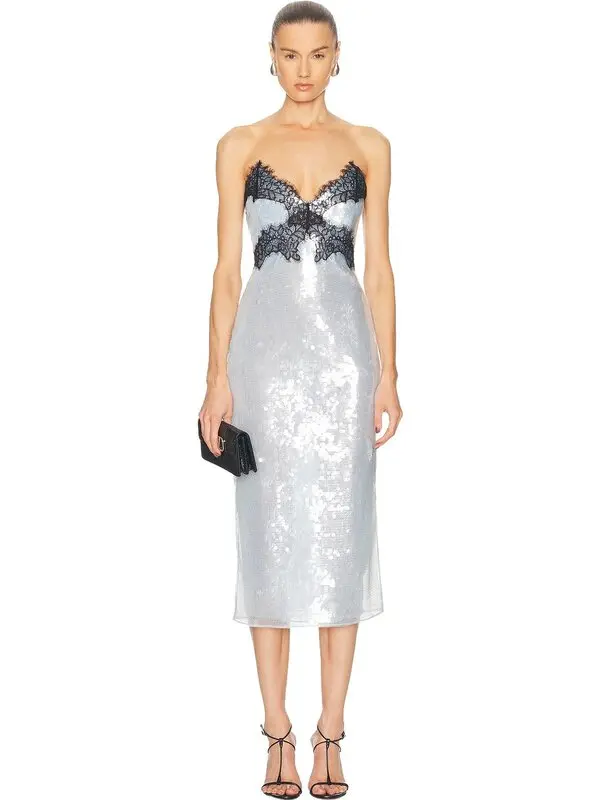 Retrofete Ellen Sequin Dress - Ice Blue