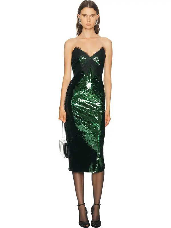 Retrofete Ellen Sequin Dress - Pine