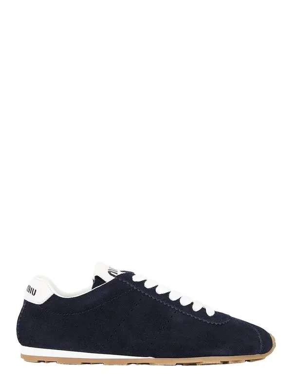 Miu Miu Plume Nylon Scamosciato Sneaker - Bleu