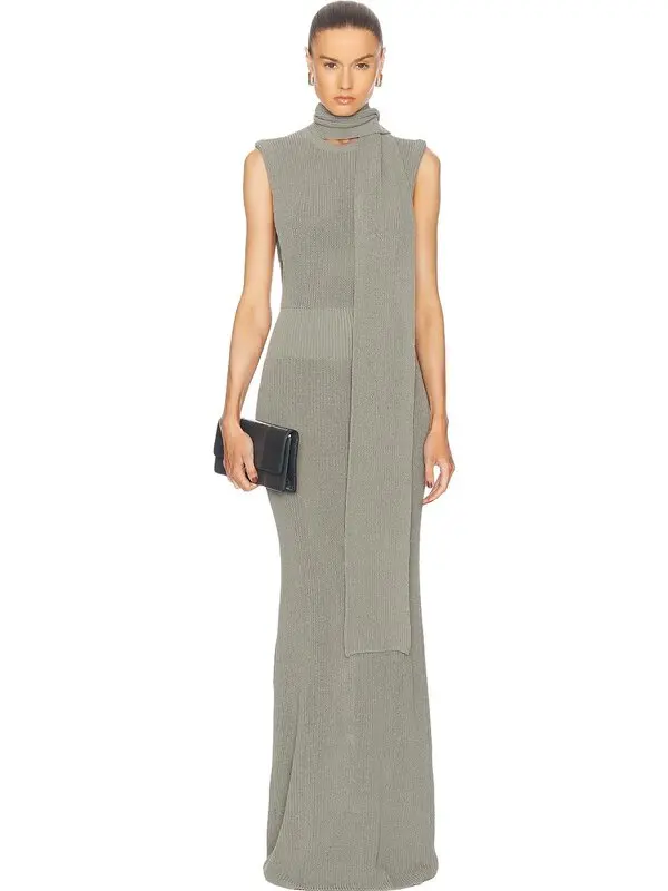 AYA MUSE Velor Knit Dress - Slate Gray