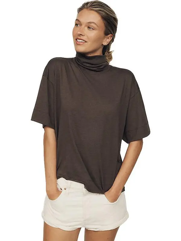 NATION LOS ANGELES Fable Turtleneck Top - Brown