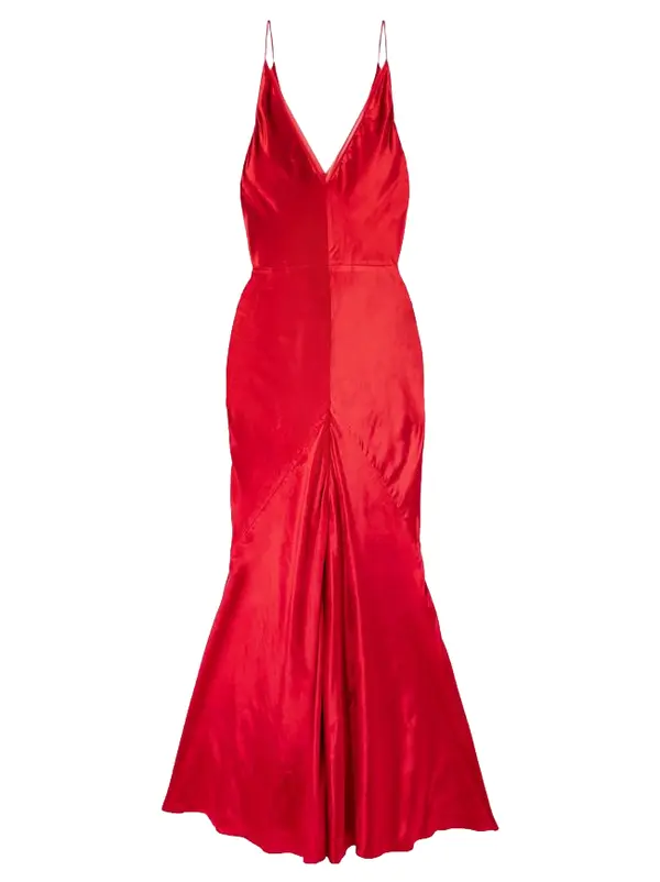 Gabriela Hearst Brigita Silk-velvet Maxi Dress - Red