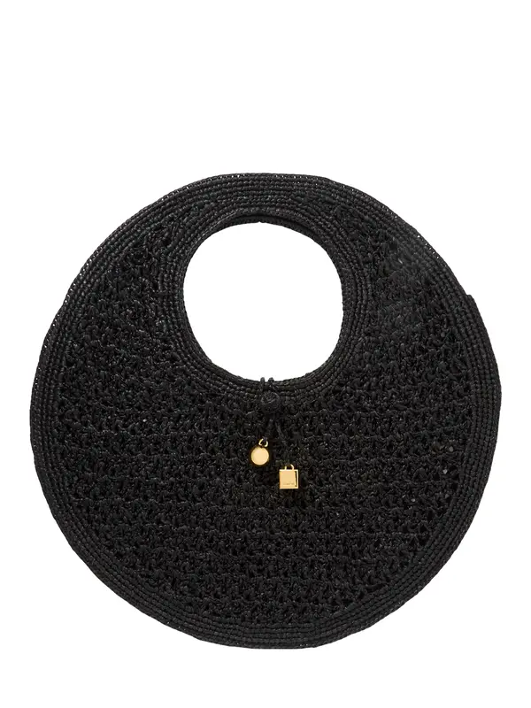 Jacquemus The Rond Raffia Tote - Black