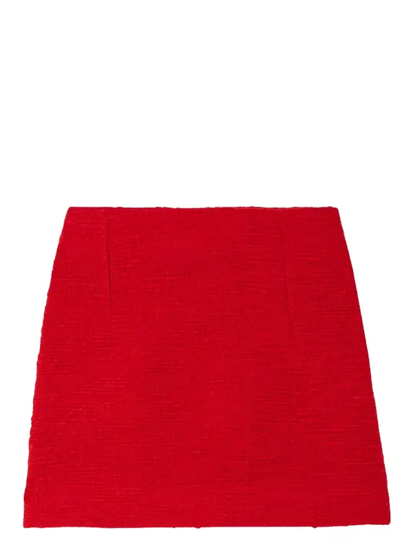 LIBEROWE Vera Darted Wool-blend Bouclé-tweed Mini Skirt - Red