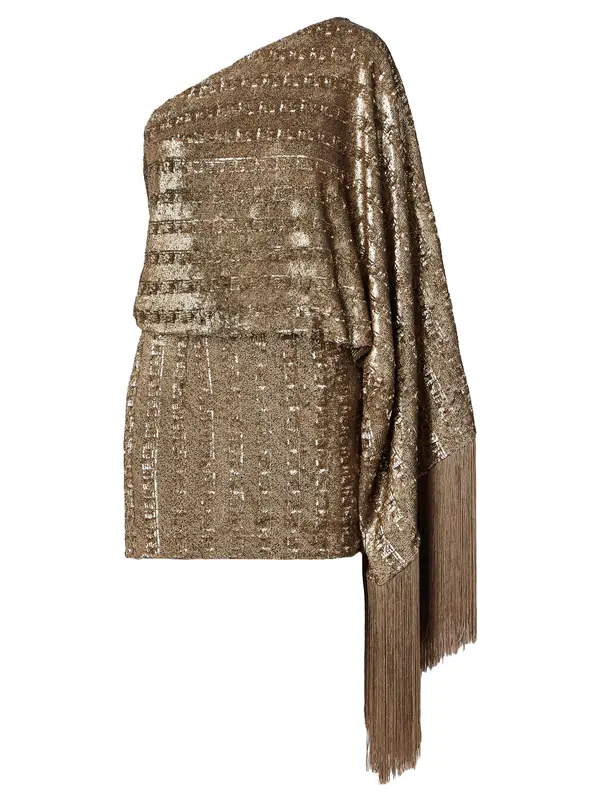 TALLER MARMO Eternity One-sleeve Sequined Mini Dress - Gold