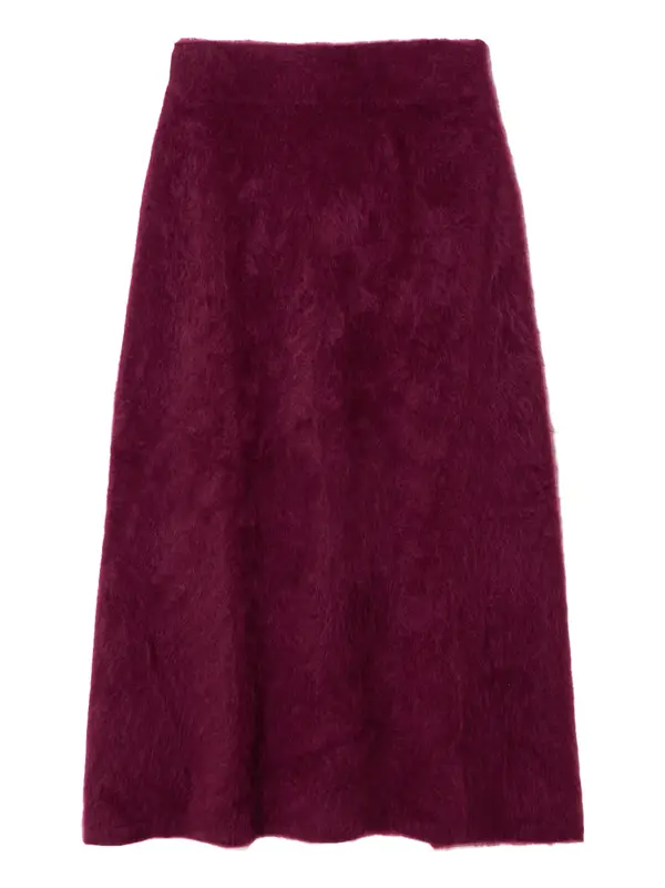 LISA YANG Asta Brushed-cashmere Midi Skirt - Burgundy