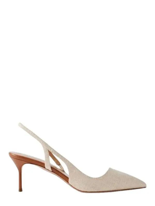AQUAZZURA Alex Rivière 65 D'orsay Linen Pumps - Ecru