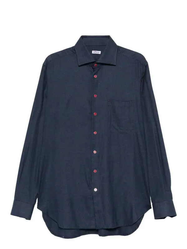 Kiton Flannel Shirt - Blue