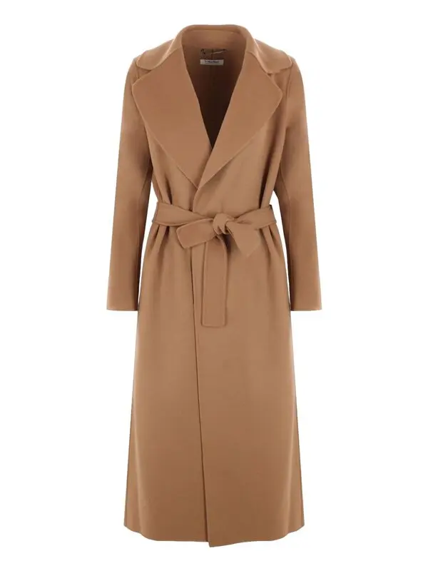 Max Mara Poldo Wool Wrap Coat - Brown