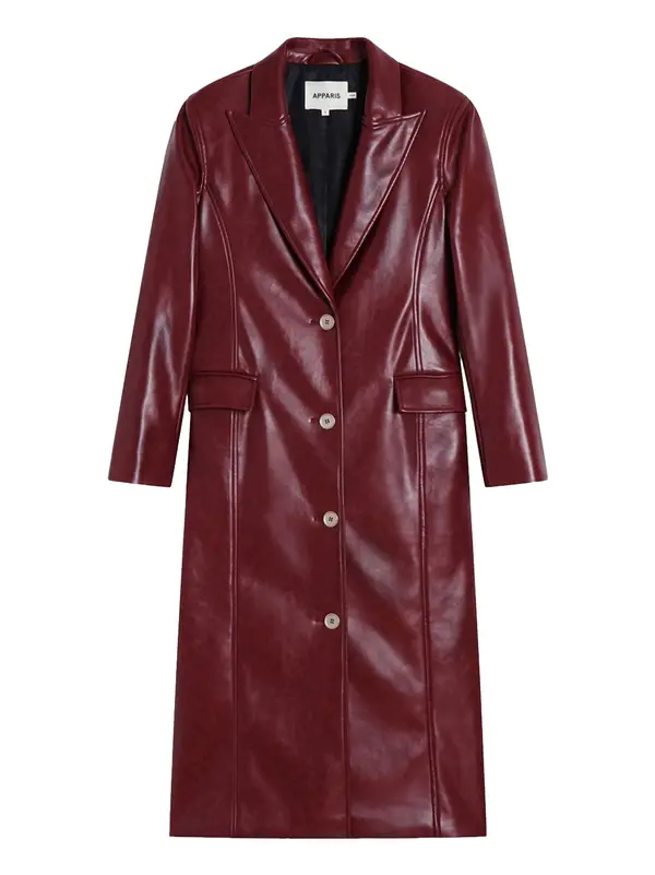 Apparis Lauren Faux Leather Coat - Red