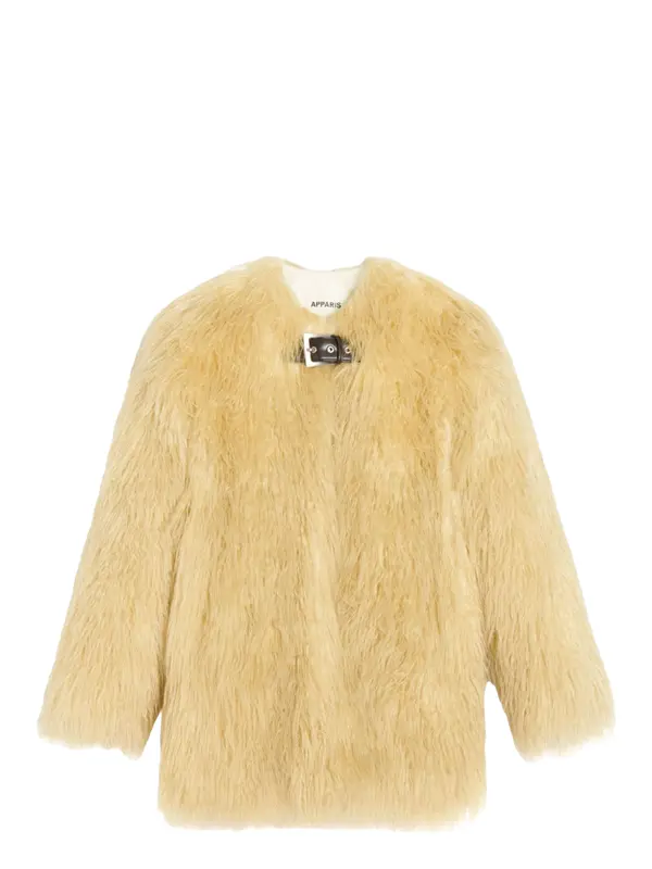 Apparis Petra Buckle-fastening Faux-fur Coat - Neutrals