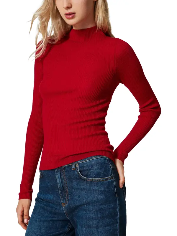 TWINSET High-neck Seamless Sweater - Red