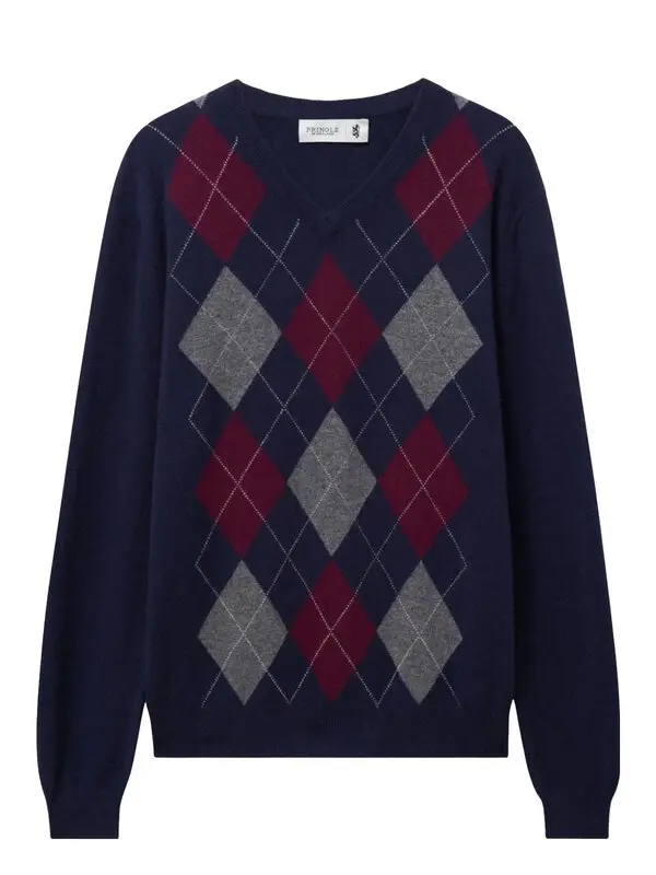 Pringle Of Scotland Argyle Cashmere Jumper - Blue
