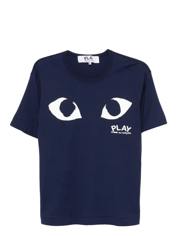 Play Comme Des Garcon Logo-print T-shirt - Blue