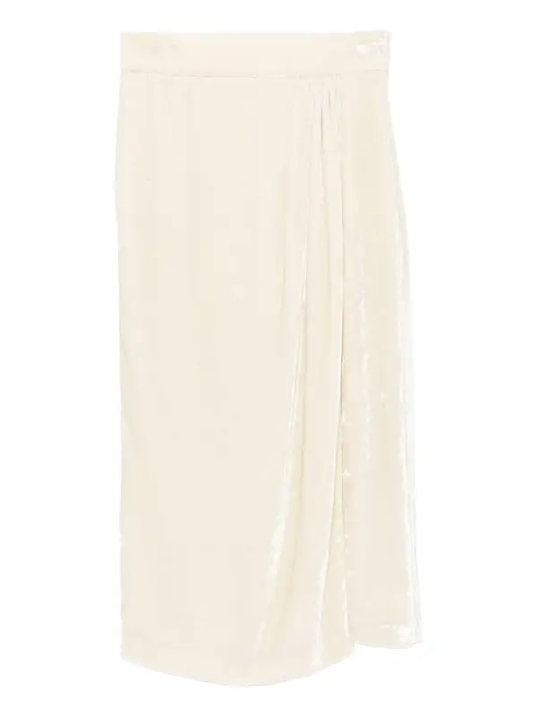 Blumarine Velvet Midi Wrap Skirt - White