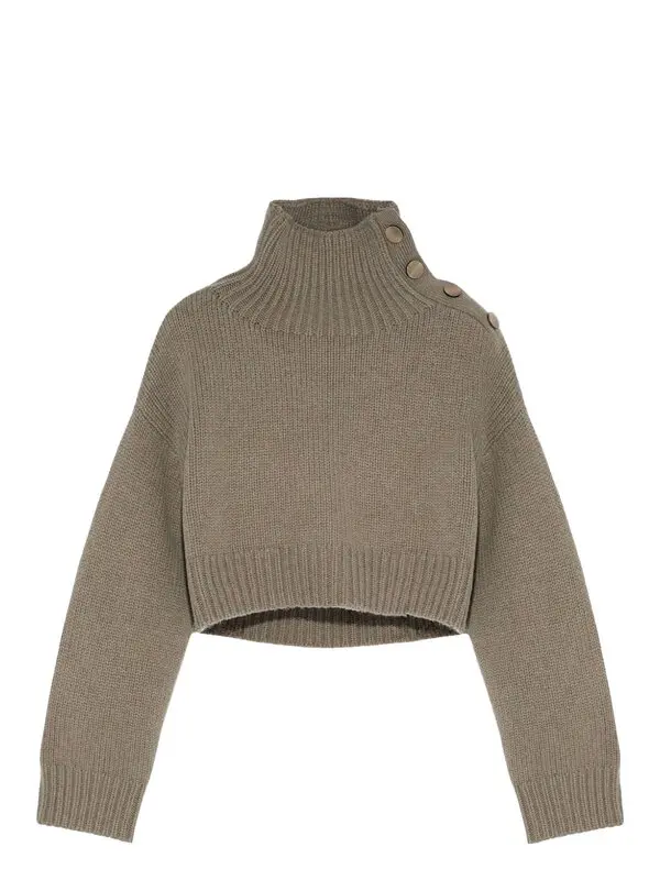 YVES SALOMON Cropped Knit Jumper - Grey