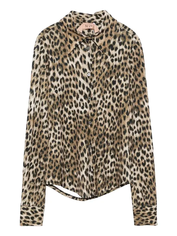 N°21 Leopard-print Blouse - Brown