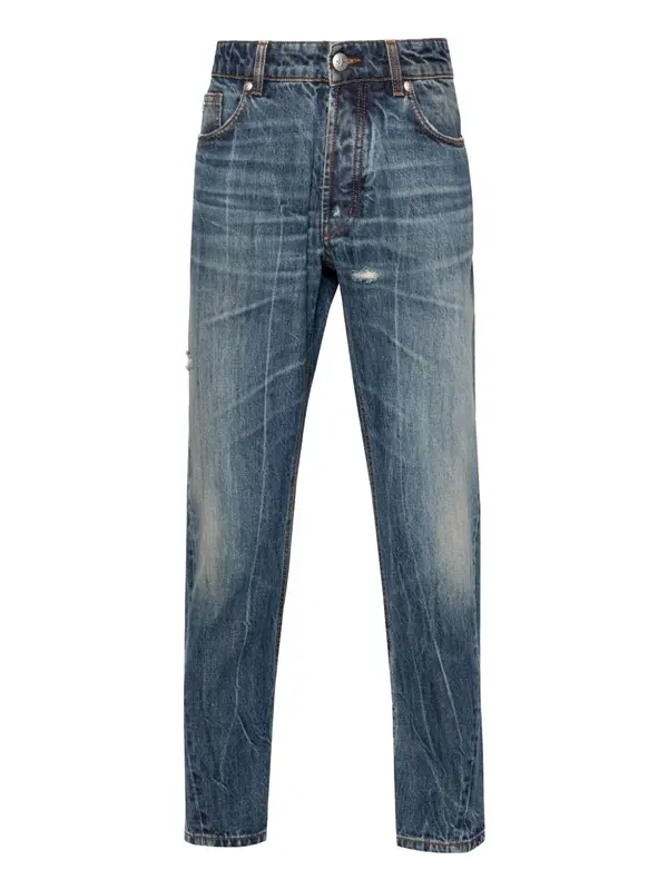 John Richmond Cropped Slim-leg Jeans - Blue