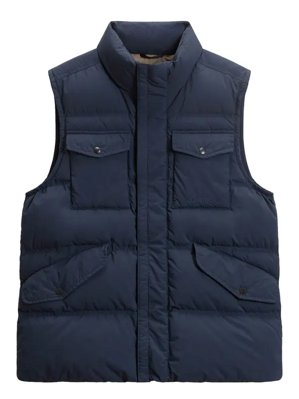 Woolrich Garment-dyed Quilted Gilet - Blue