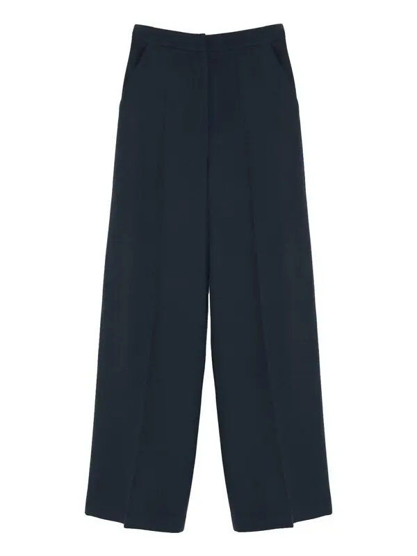 YVES SALOMON Wool Tailored Trousers - Blue