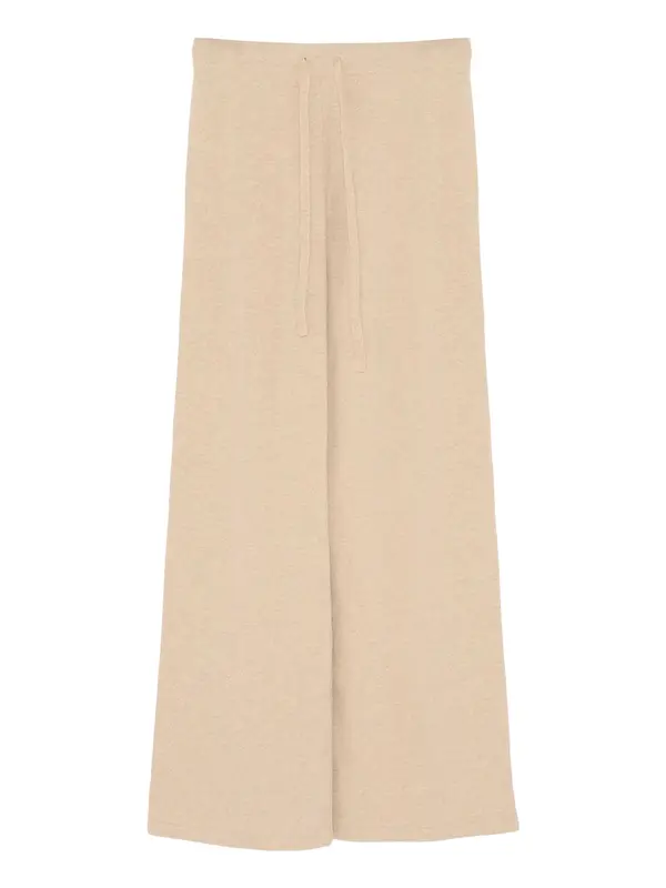 YVES SALOMON Knitted Wide-leg Trousers - Neutrals