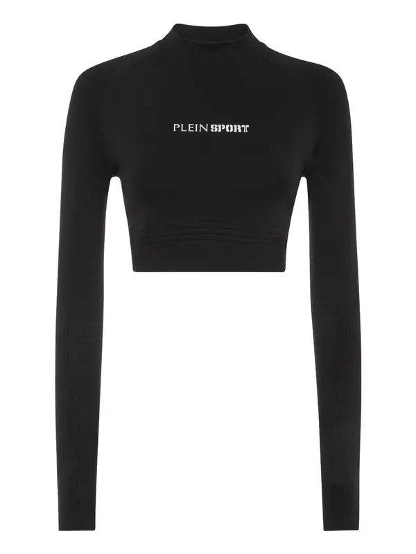PLEIN SPORT Cropped Performance Top - Black