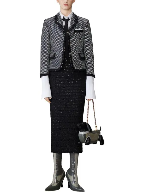 Thom Browne Tweed Pencil Skirt - Black