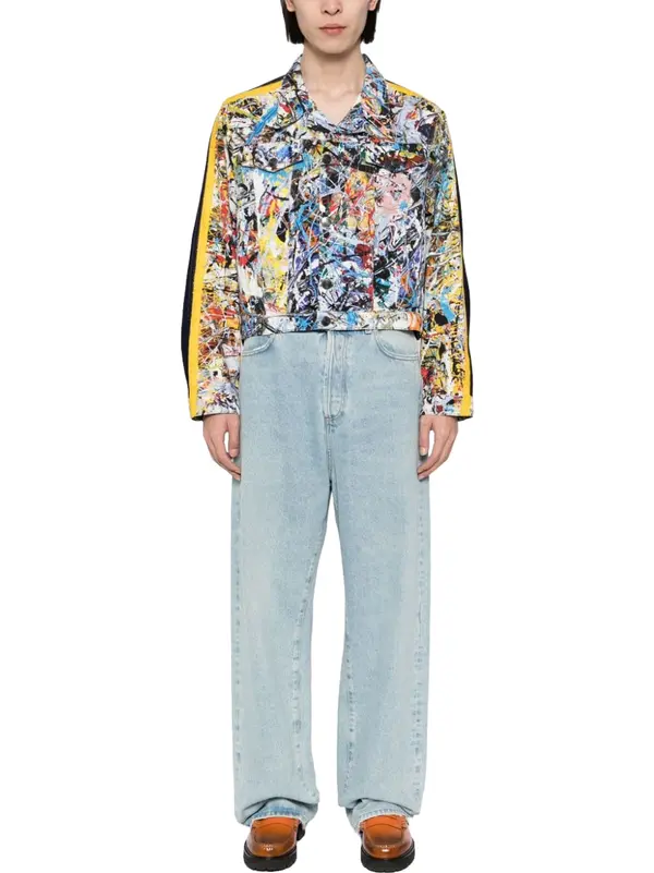 CHARLES JEFFREY Art Denim Jacket - Blue