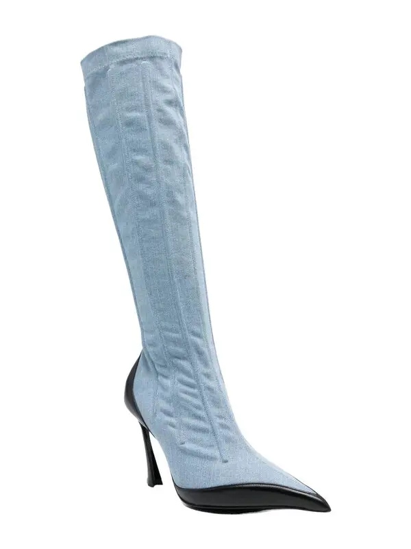 MUGLER 105mm Bi-colour Fang Boots - Blue
