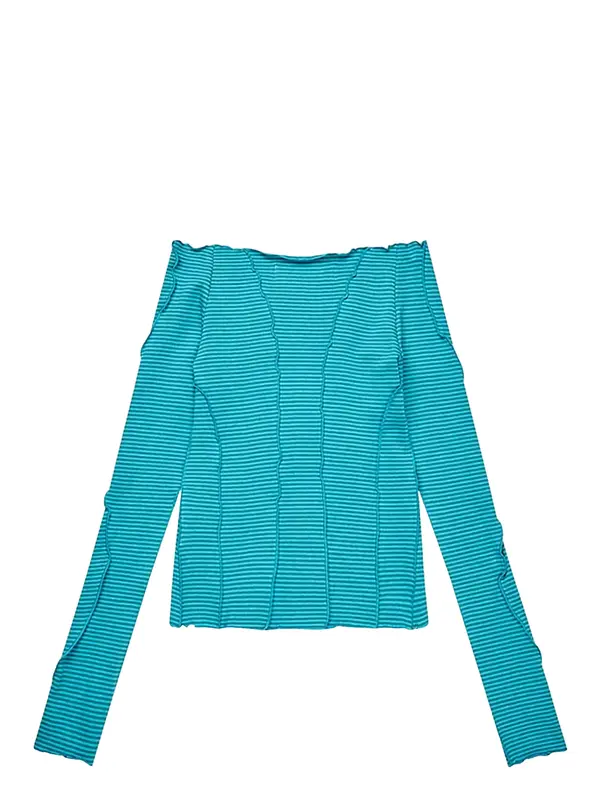 KERNE.MILK Horizontal Stripe Cardigan - Blue