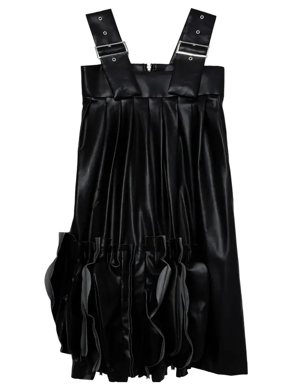 Comme Des Garçons Artificial Leather Midi Dress - Black
