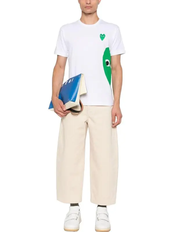 Play Comme Des Garcon Heart-patch T-shirt - White