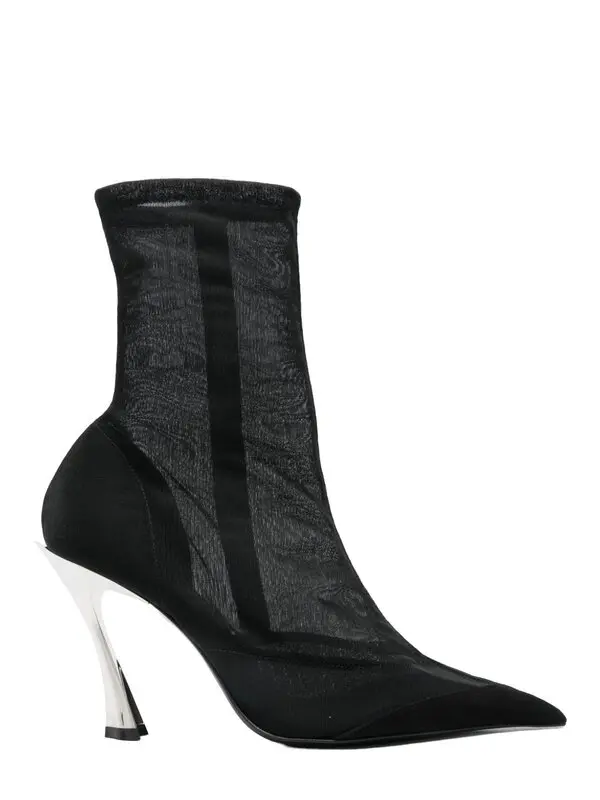 MUGLER 95mm Mesh Fang Boots - Black