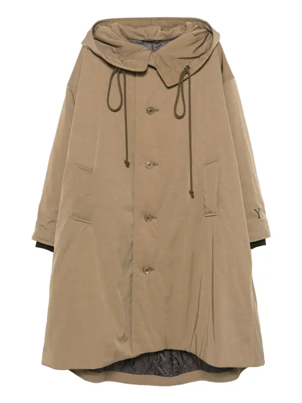 Y’s Gabardine Hooded Coat - Neutrals