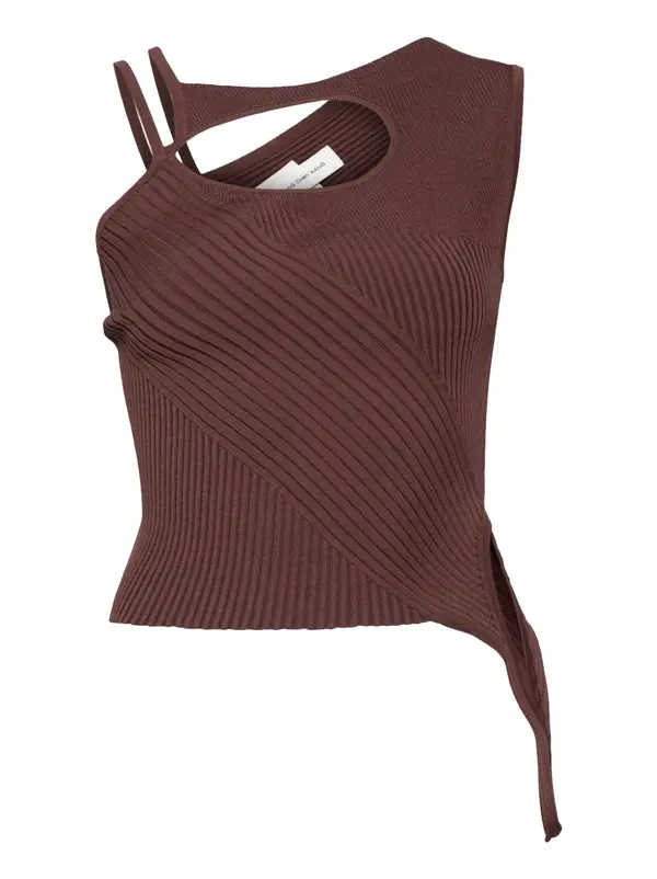 FENG CHEN WANG Cut-out Knitted Top - Brown