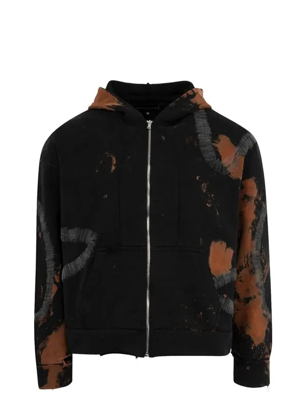 WHO DECIDES WAR BY EV BRAVADO Windowed Zip-up Hoodie - Black